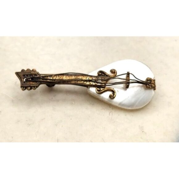 Jewelry | Vintage Mandolin Brooch Mother Of Pearl | Poshmark